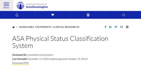 ASA PHYSICAL STATUS CLASSIFICATION SYSTEM - AACM-Asociación ...
